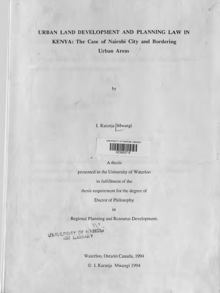 Urban Land Development and Planning Law in Kenya | PDF | Nairobi | Kenya
