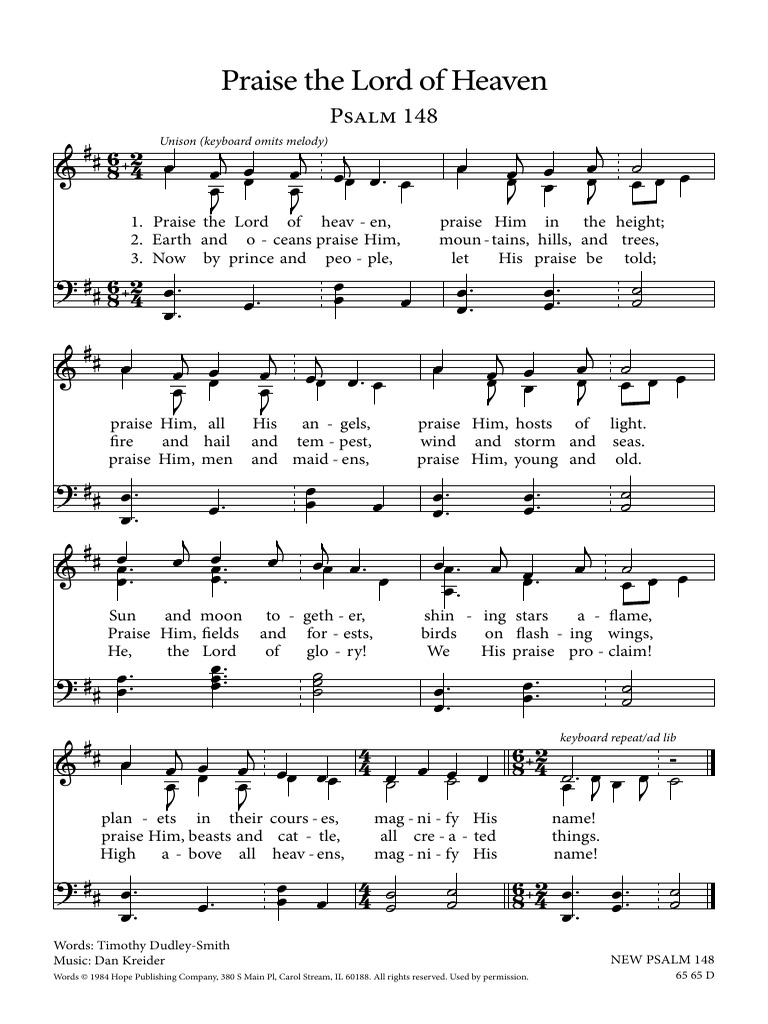 Praise the Lord of Heaven: Psalm 148 | PDF