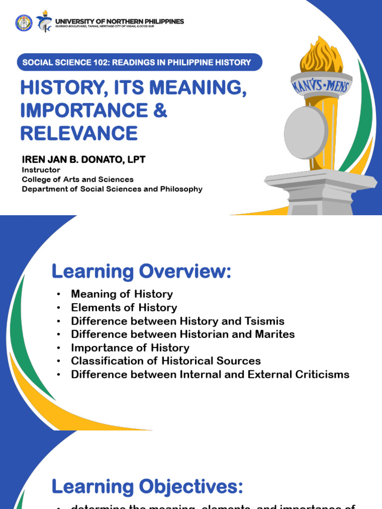 RPHL1 History, Meaning, Significance and Importance | PDF | Oral ...