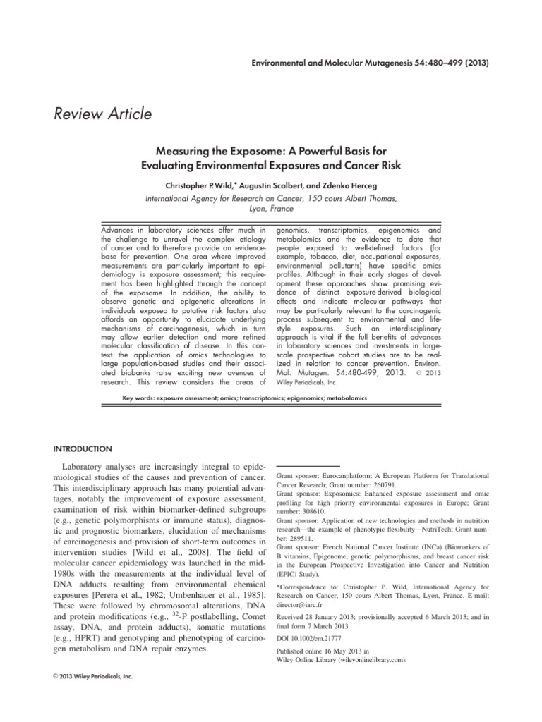 Measuring The Exposome A Powerful Basis For Evaluating Environmental ...