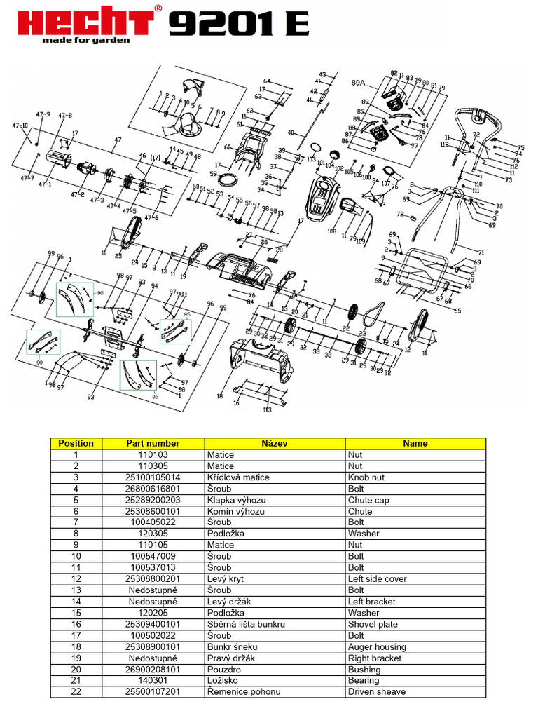HECHT 9201 E Snow Cleaner | PDF