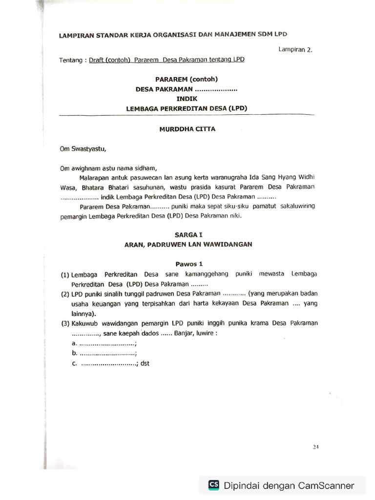 Contoh Perarem LPD | PDF