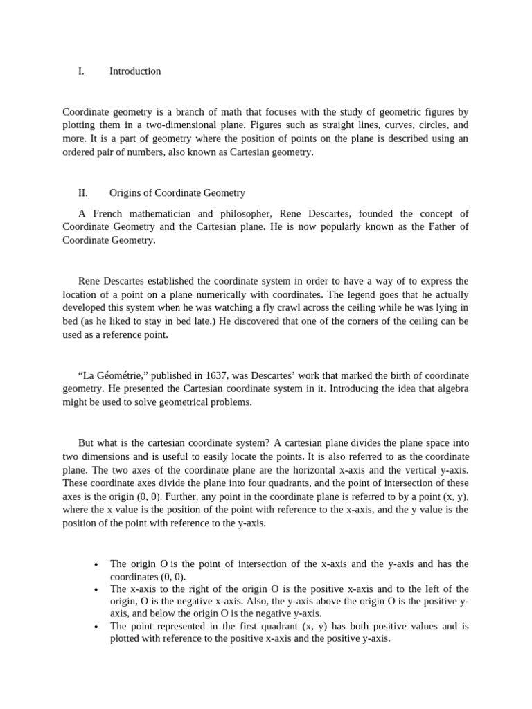 Research Project Geometry | PDF | Cartesian Coordinate System ...
