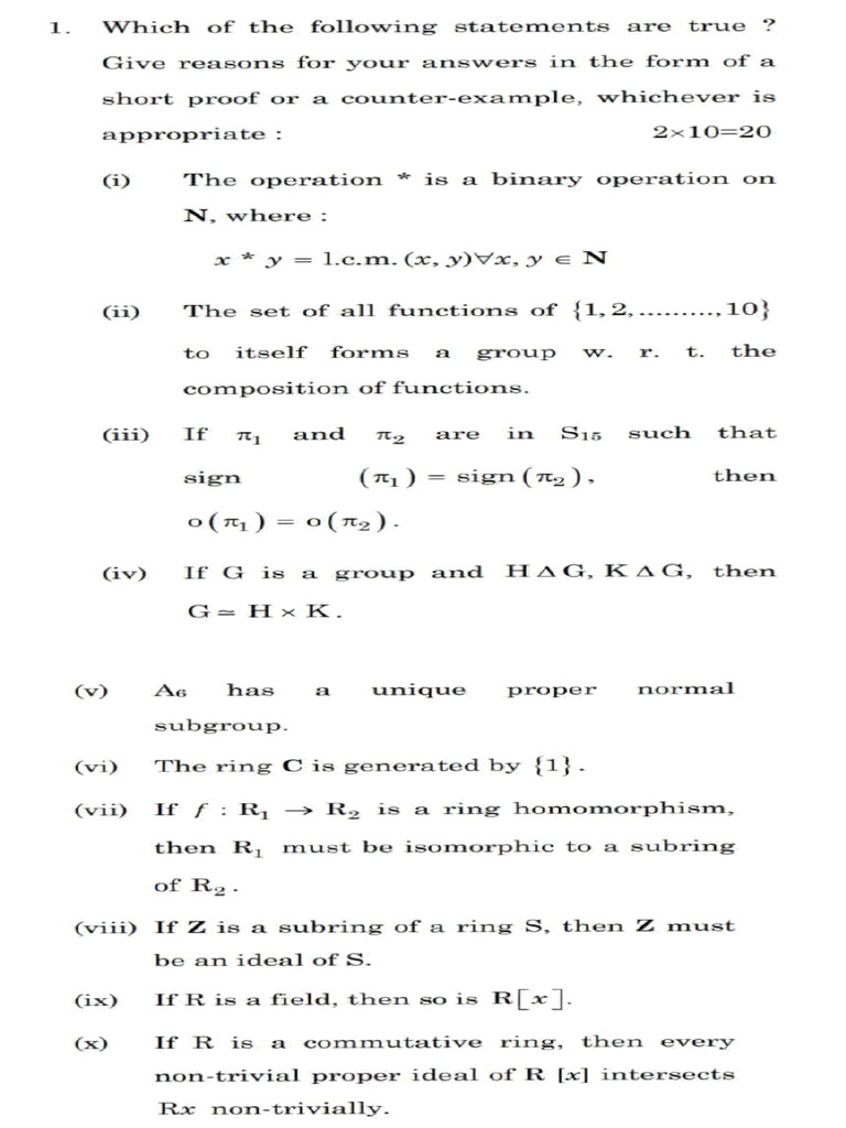 Algebra-output | PDF | Ring (Mathematics) | Ring Theory