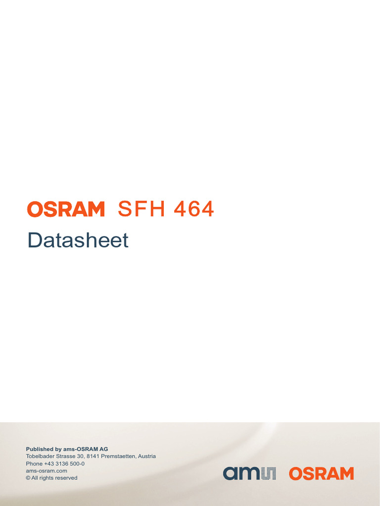 OSRAM datasheet SFH 464 E7800_EN | PDF | Infrared | Electricity