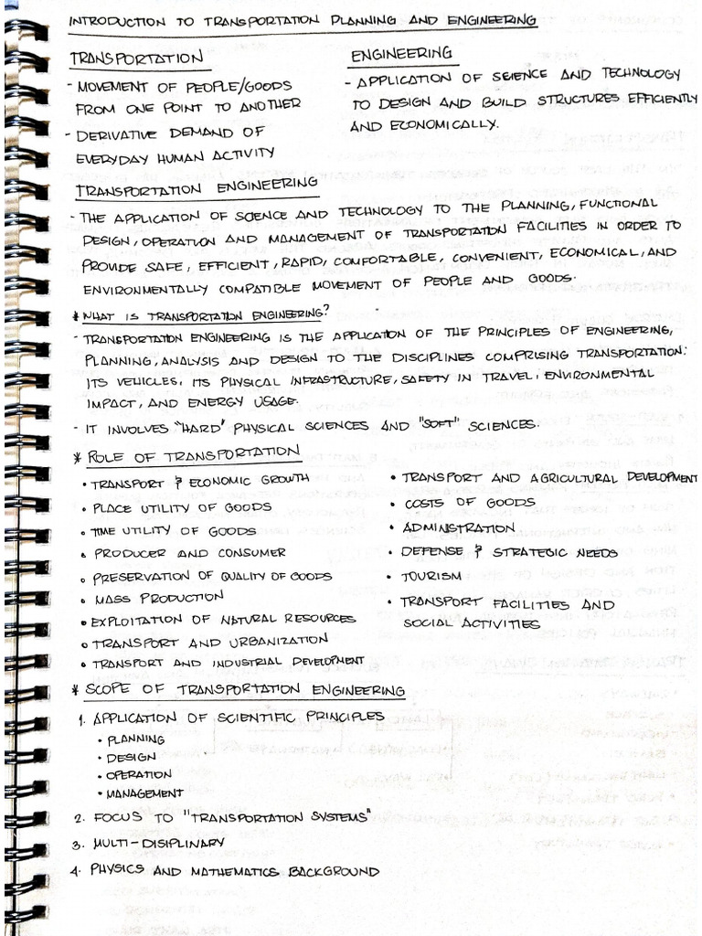 Transportation Engineering Notes | PDF
