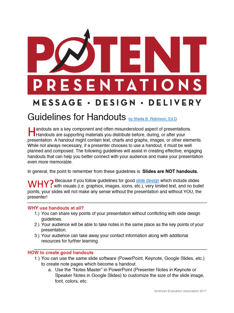 Effective Handout Guidelines for Presentations | PDF | Microsoft Power ...