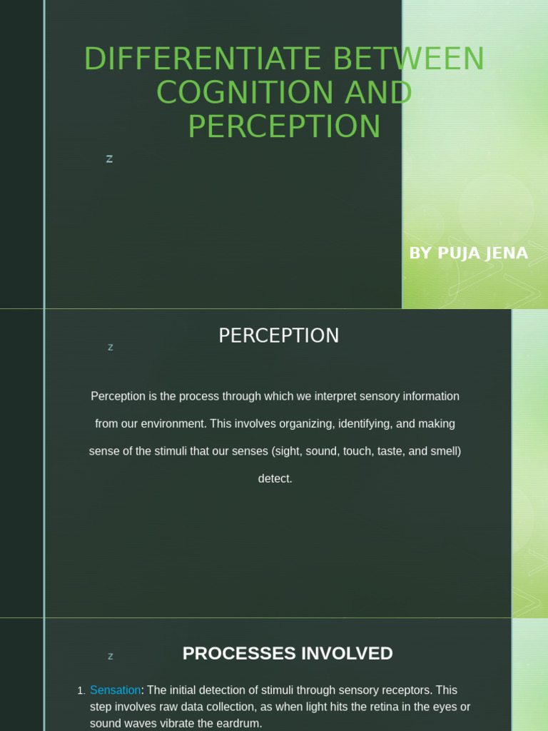 Distinguishing Cognition from Perception | PDF | Senses | Perception