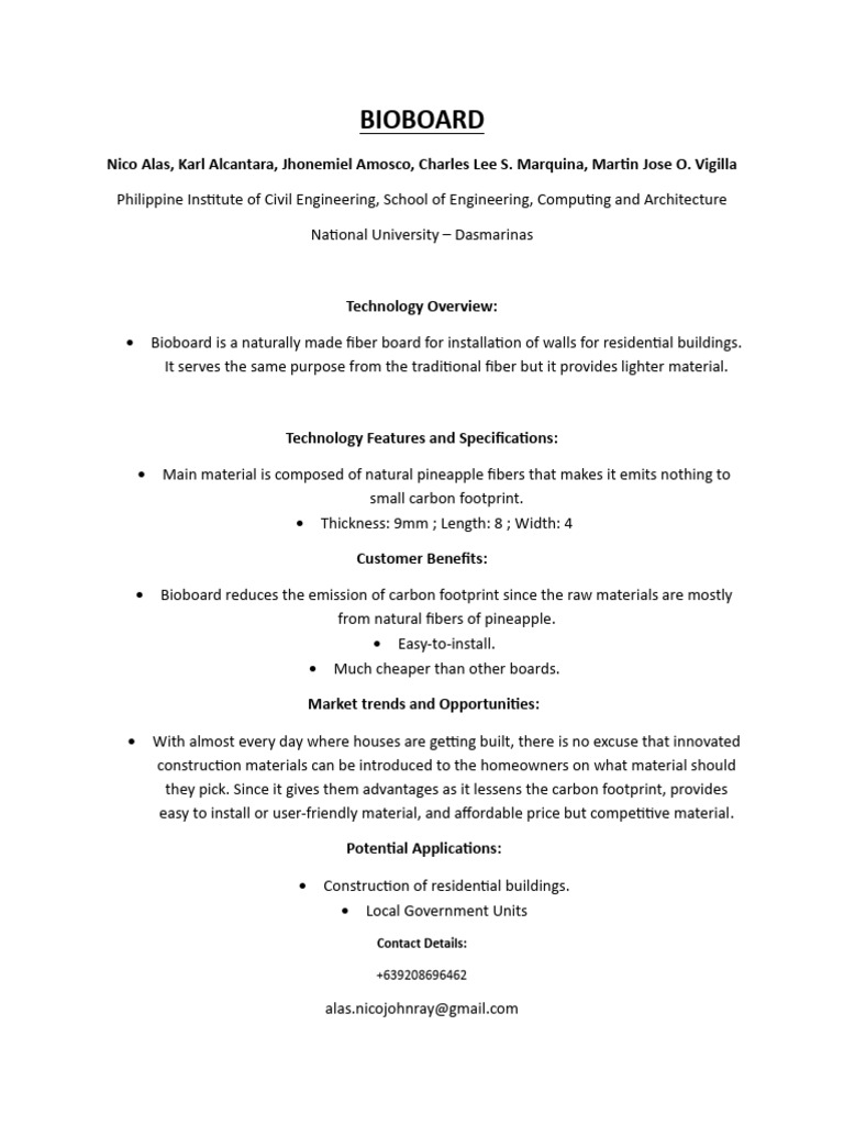 Eco-Friendly Bioboard for Homes | PDF