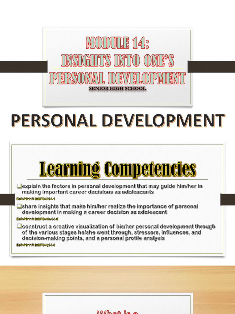 Personal Development for Career Decisions | PDF