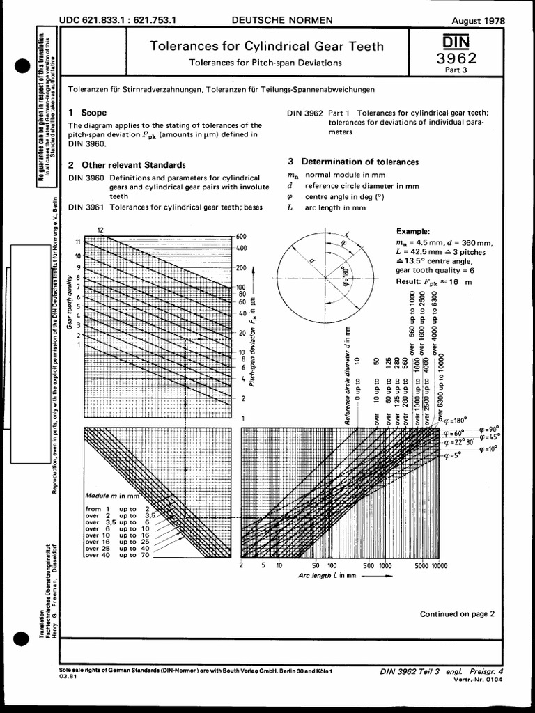 DIN - 3962 - Gears | PDF