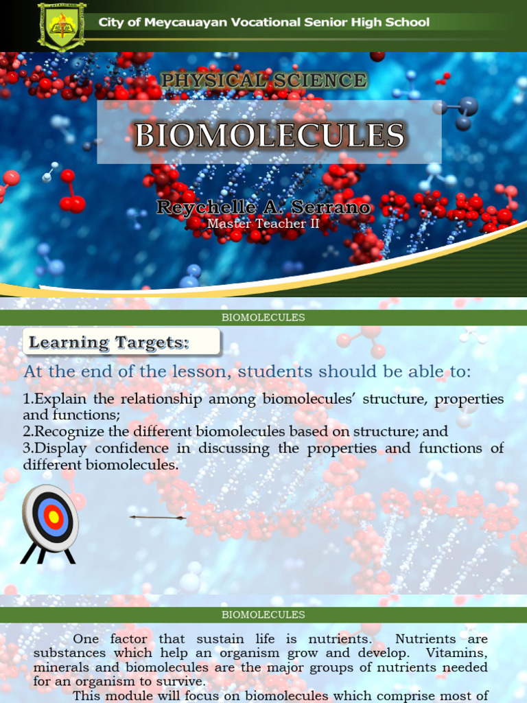 BIOMOLECULES PHYSICAL-SCIENCE PPTPresentation | PDF | Carbohydrates | Rna