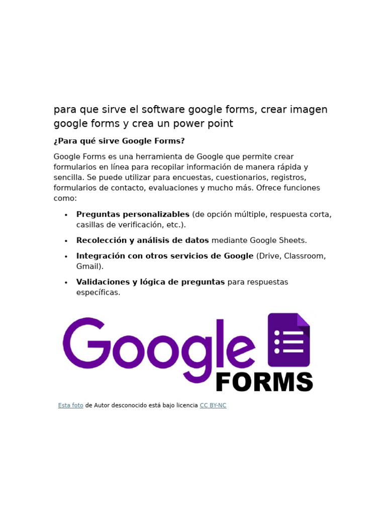 Para Que Sirve El Software Google Forms | PDF