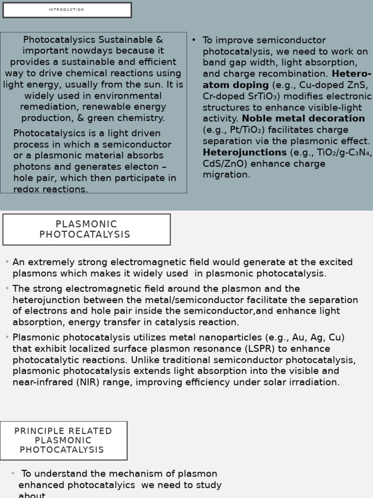 Plasmonic Photocatalysis Explained | PDF | Plasmon | Physical Chemistry