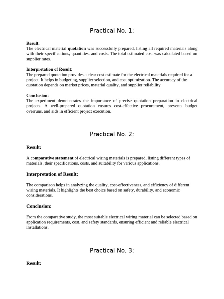 Practical Result & Conclusion | PDF | Electrical Wiring | Electric ...