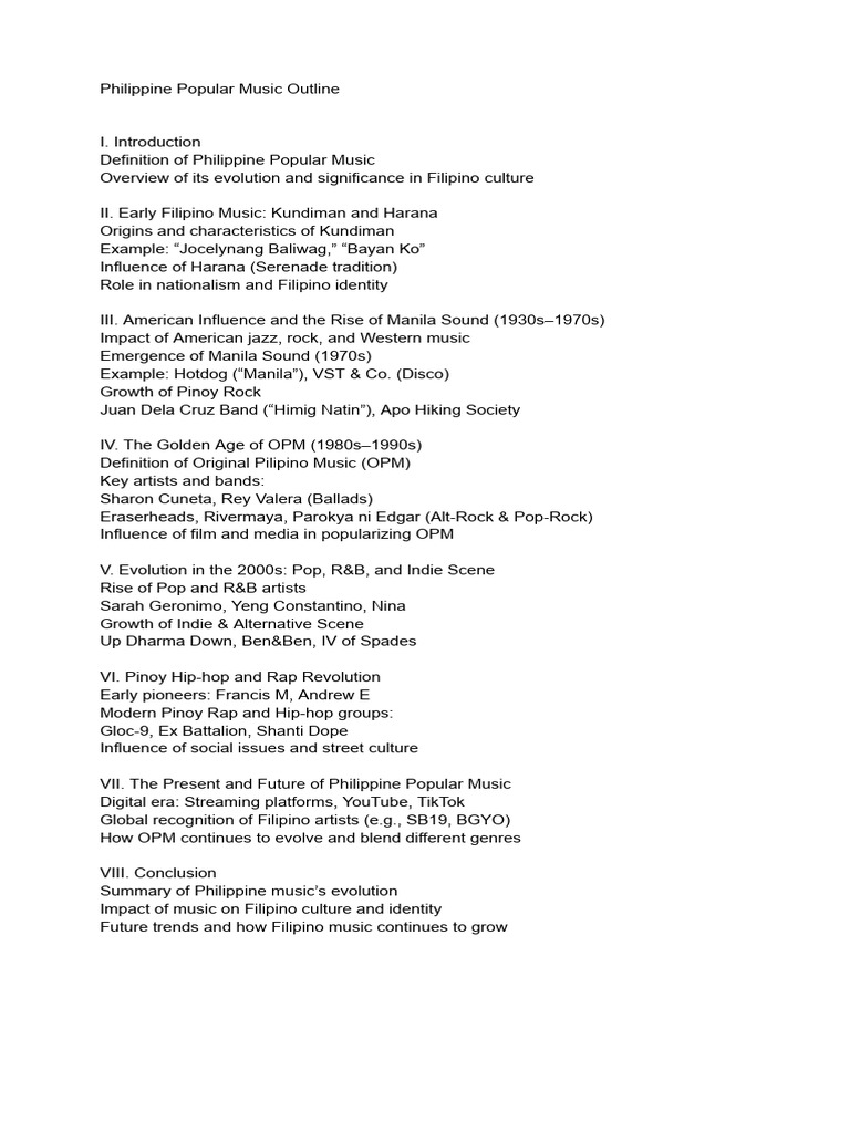 Evolution of Philippine Popular Music | PDF