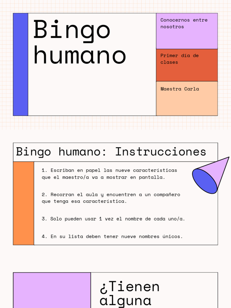 Bingo Humano: Actividad de Presentación | PDF