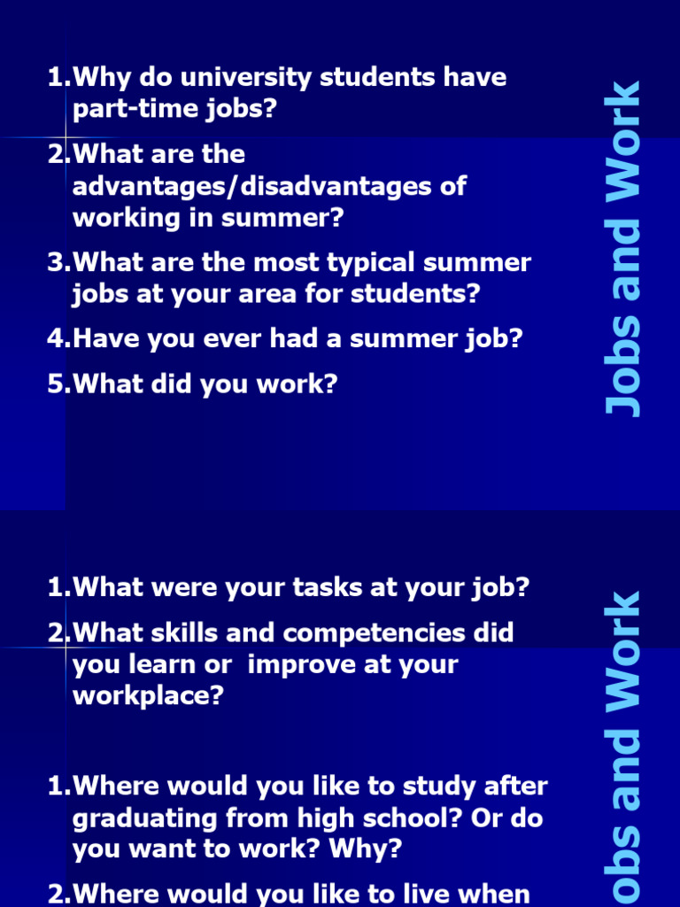 Student Job and Work Conversations | PDF