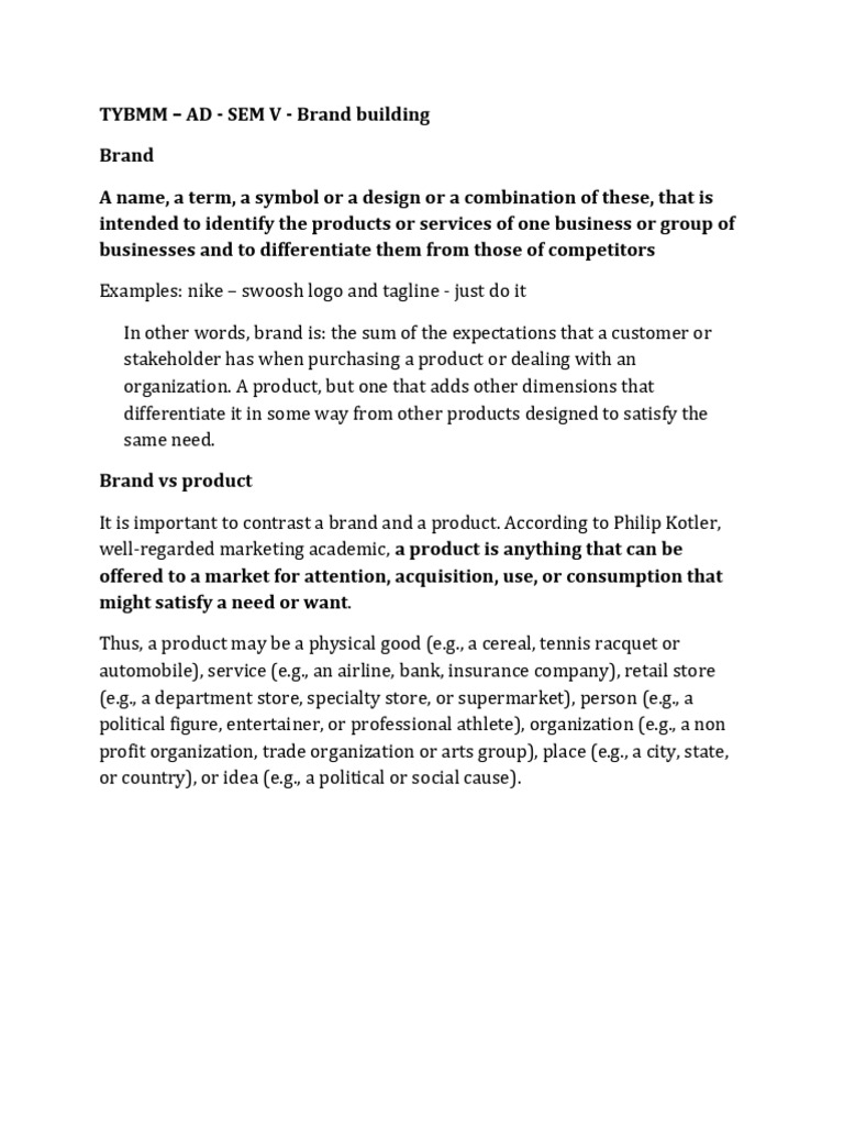 Brand Building - Notes | PDF | Brand | Recall (Memory)