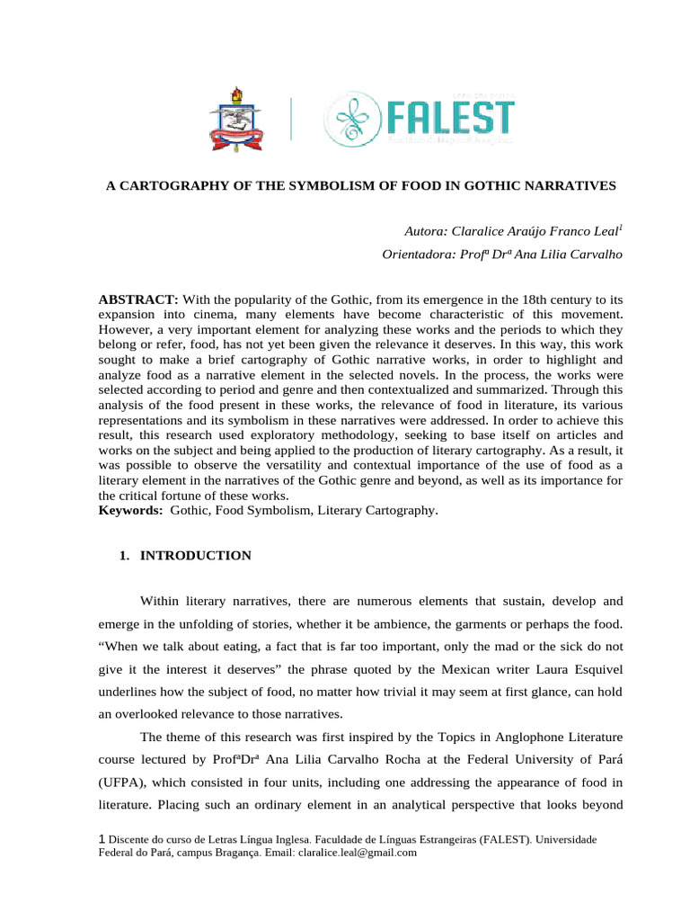 A Cartography of The Symbolism of Food in Gothic Narratives by ...