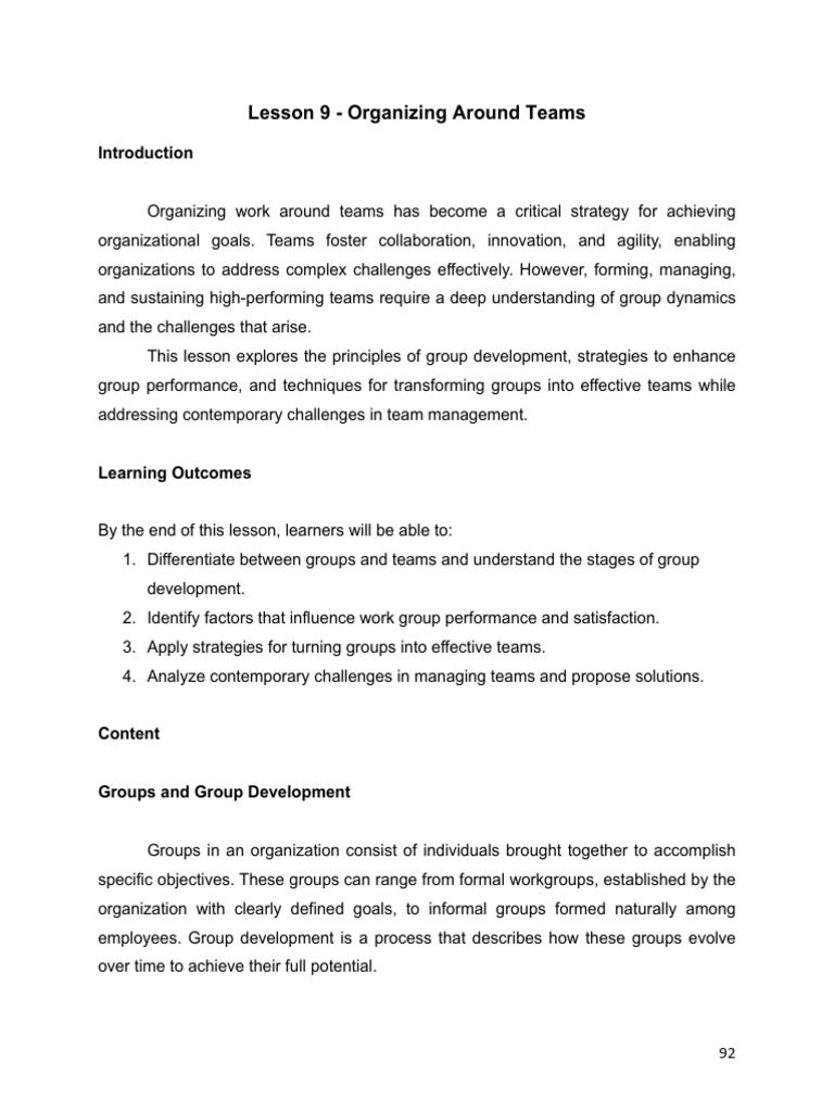 Team Dynamics and Performance Strategies | PDF | Leadership | Goal
