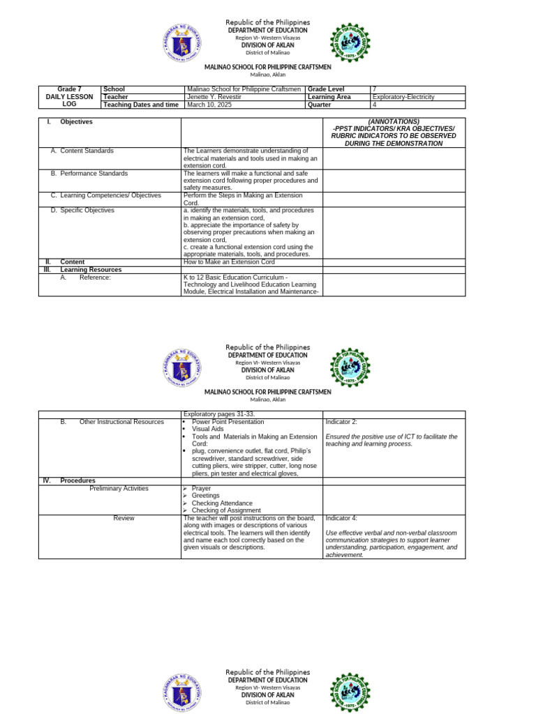 Lesson Plan - Electricity 9 Exploratory | PDF | Learning | Curriculum