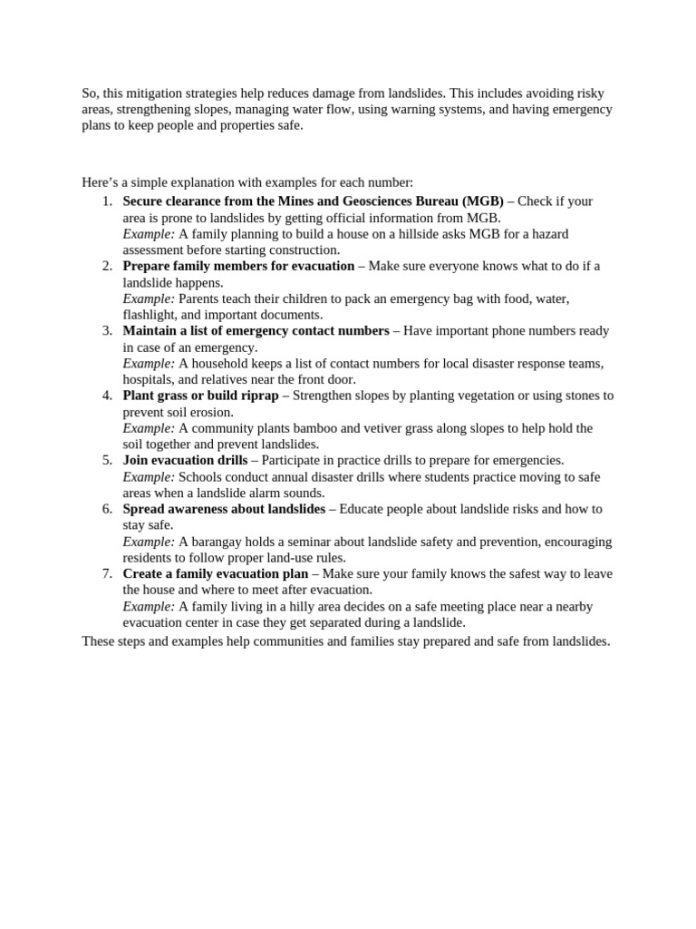 Landslide Mitigation and Safety Tips | PDF