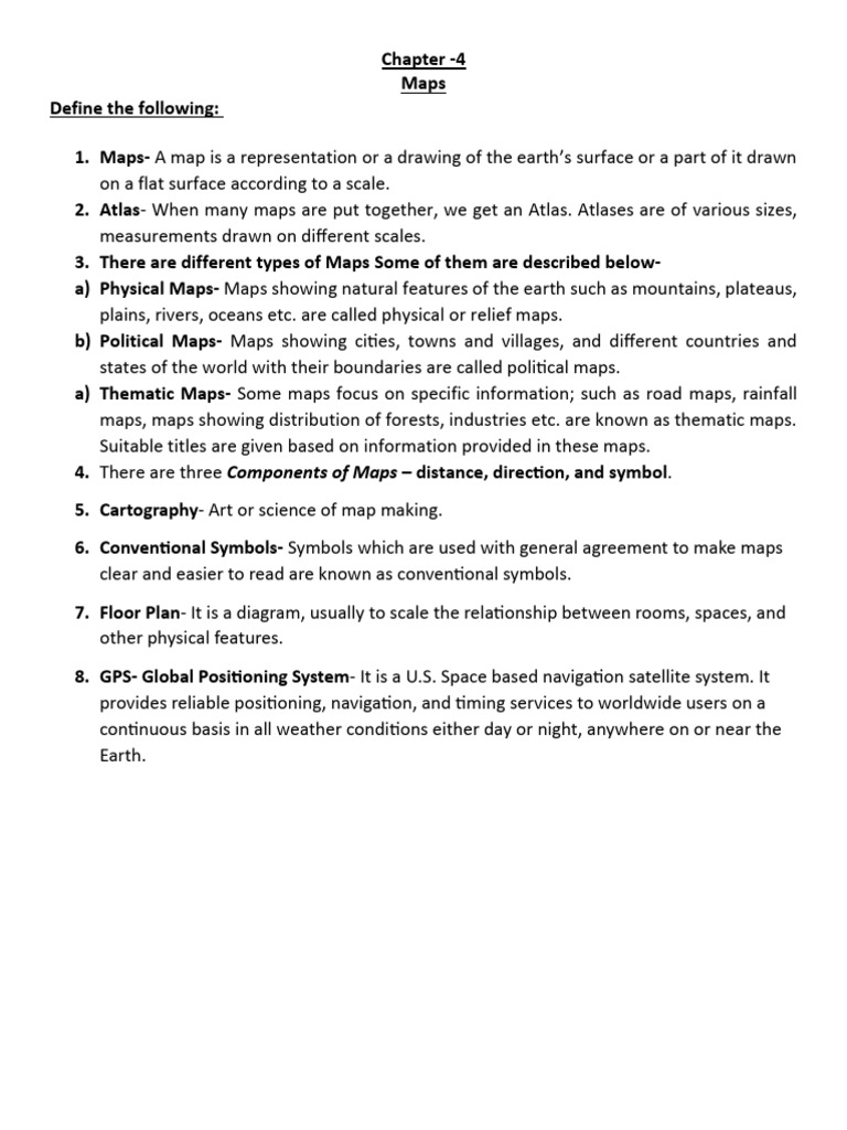 Maps Chapter 4 Question Answer | PDF | Map | Cartography