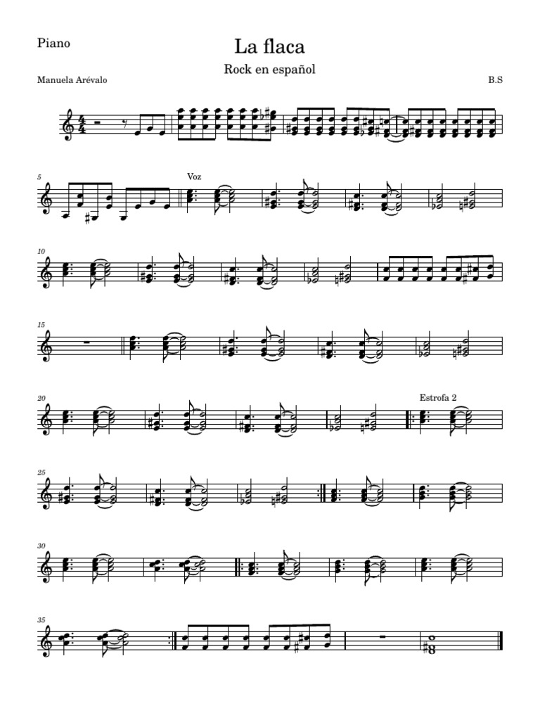 La Flaca-Piano | PDF