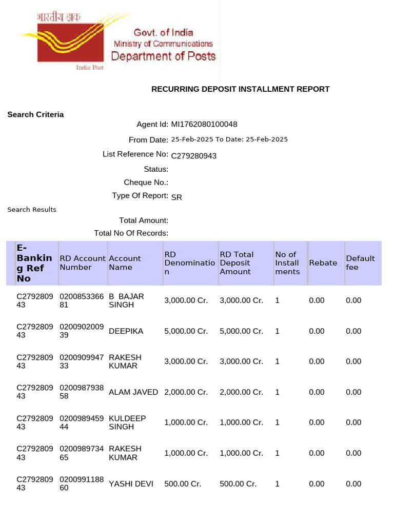 RDInstallment Report 25!02!2025 | PDF