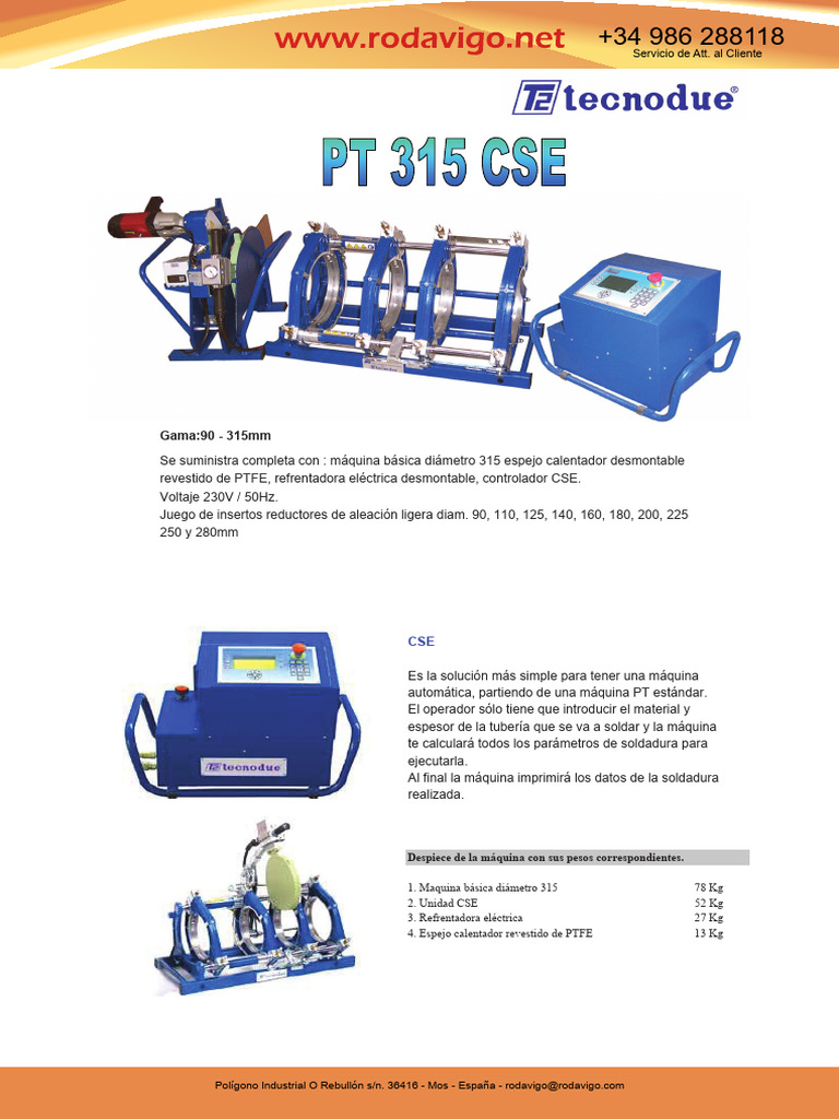 Máquina Tecnodue PT 315: Soldadura Simplificada | PDF | Soldadura ...