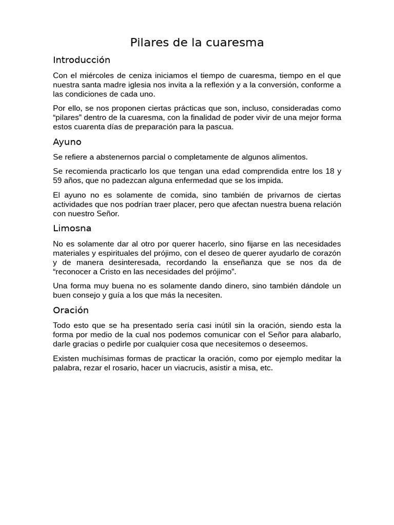 Pilares de La Cuaresma | PDF