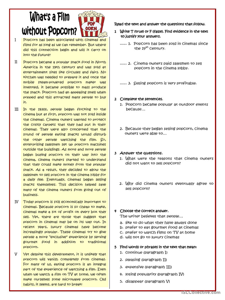 What A Film Without Popcorn | PDF | Popcorn | Movie Theater