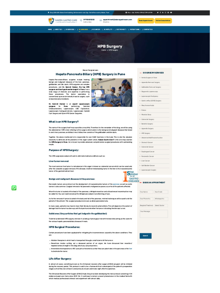 Hepato Pancreato Biliary (HPB) Surgery in Pune - Kaizen Gastro Care ...