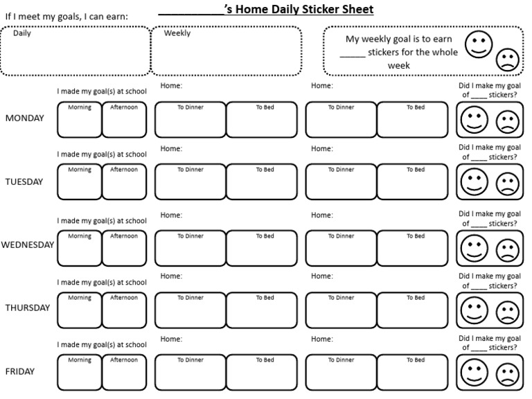 BehaviorChartSchooltoHome-1 2 | PDF