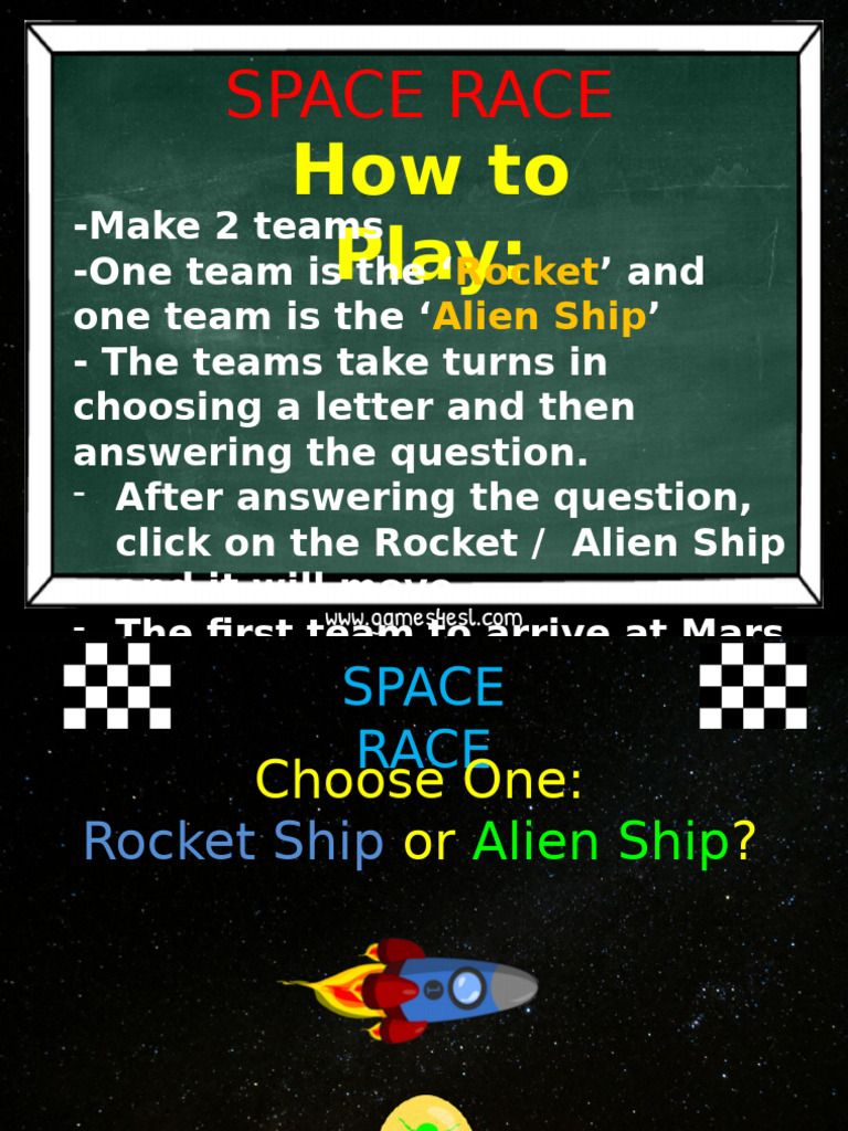 Jobs Esl PPT Game Space Race Game | PDF