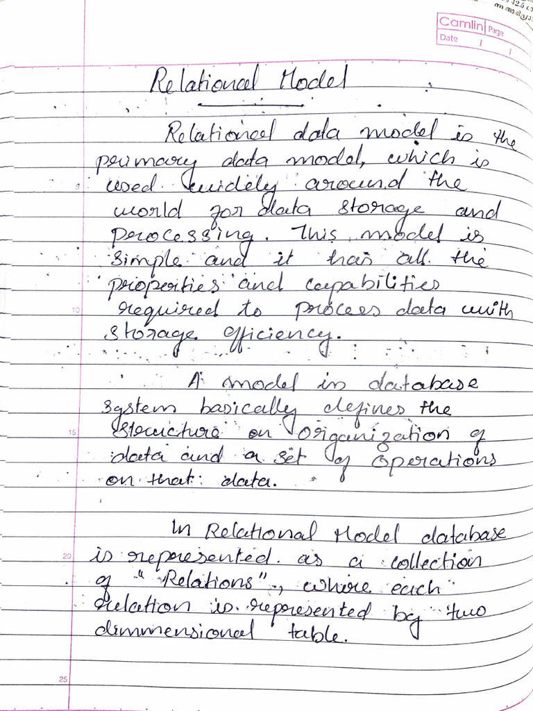 Unit 2 - Relational Model | PDF