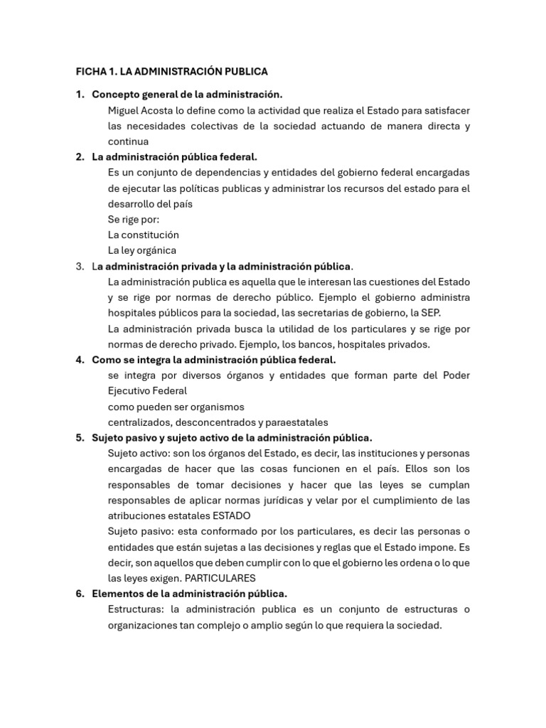 Fichas Admi GÑ | PDF | Administración Pública | Fuentes del derecho