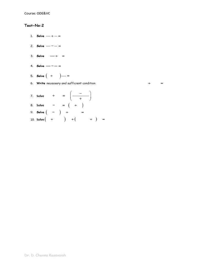 ODE&VC Test-2 | PDF