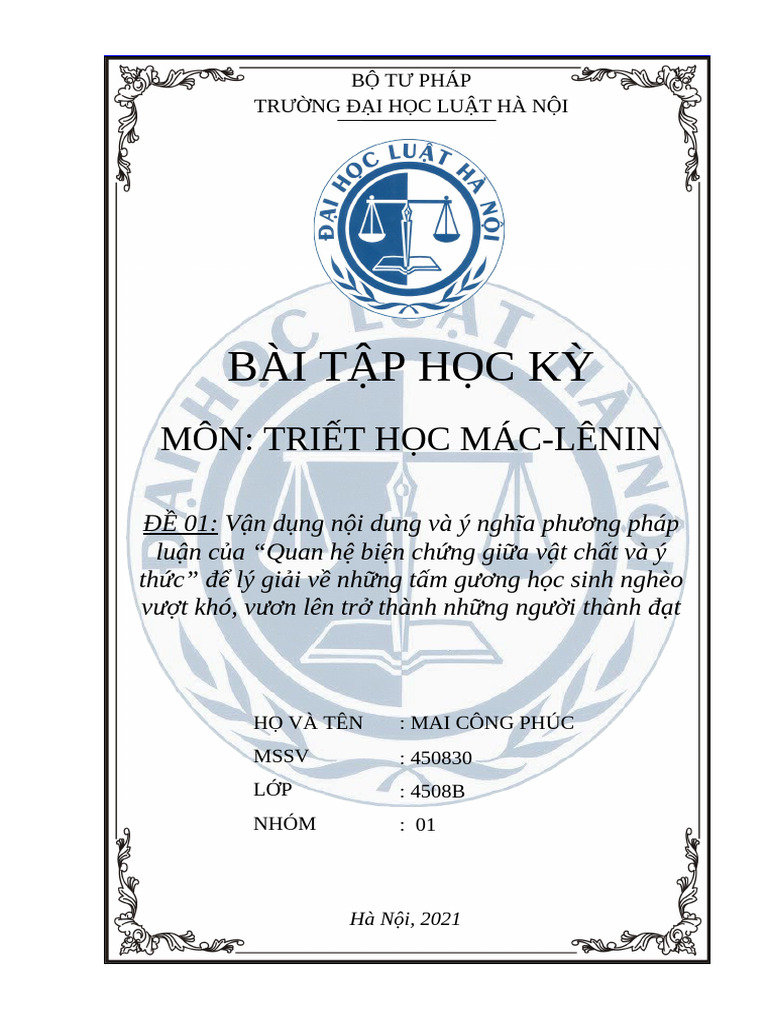 450830 triết-BTL | PDF