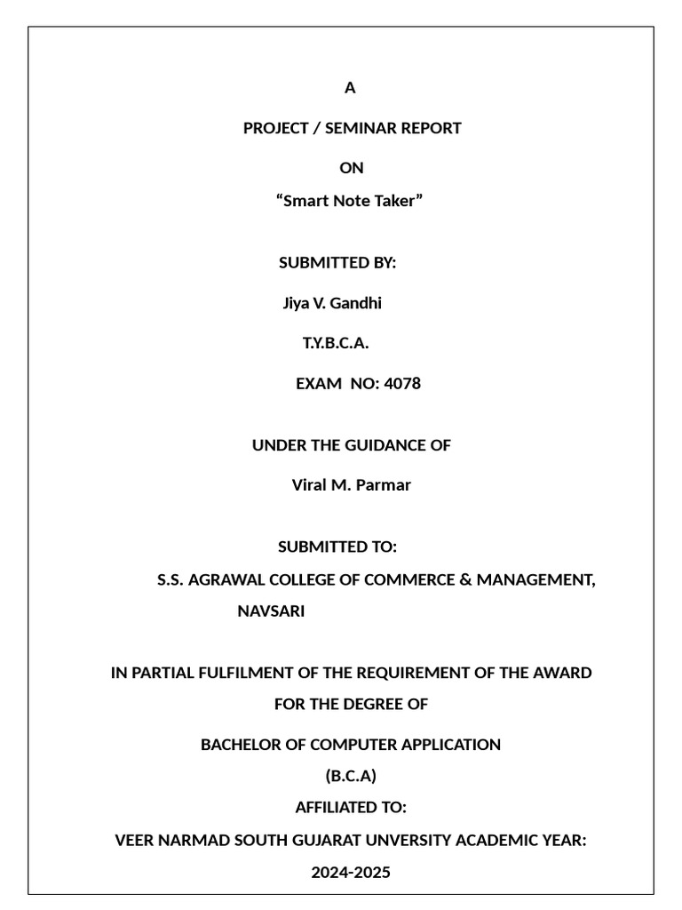 Smart Note Taker Seminar-1 | PDF | Optical Character Recognition ...