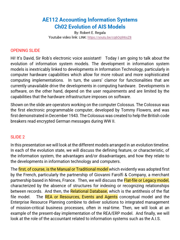 Ch02 Evolution of IS Model | PDF | Relational Database | Enterprise Resource Planning