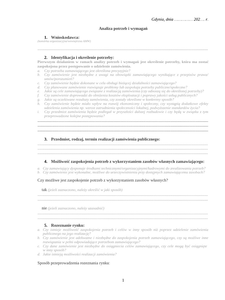 Analiza Potrzeb I Wymagań | PDF