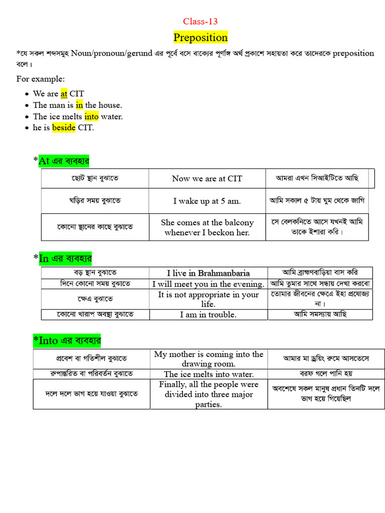 preposition | PDF | Grammar | Syntax