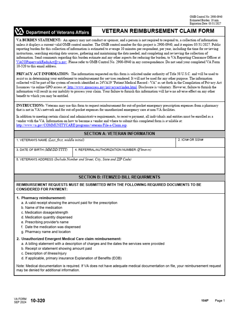 VA Form 10-320 Submission Guide | PDF | Medical Prescription | Pharmacy