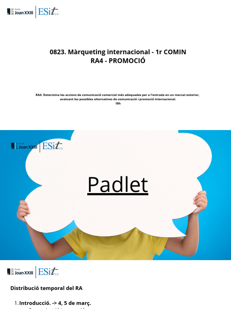 COMIN - MKTINT. RA4 - Promoció | PDF