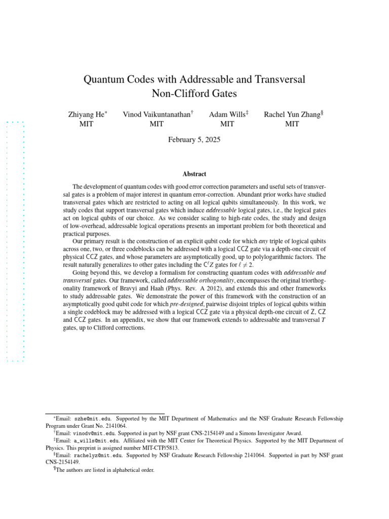 Quantum Codes With Clifford | PDF | Quantum Computing | Mathematics