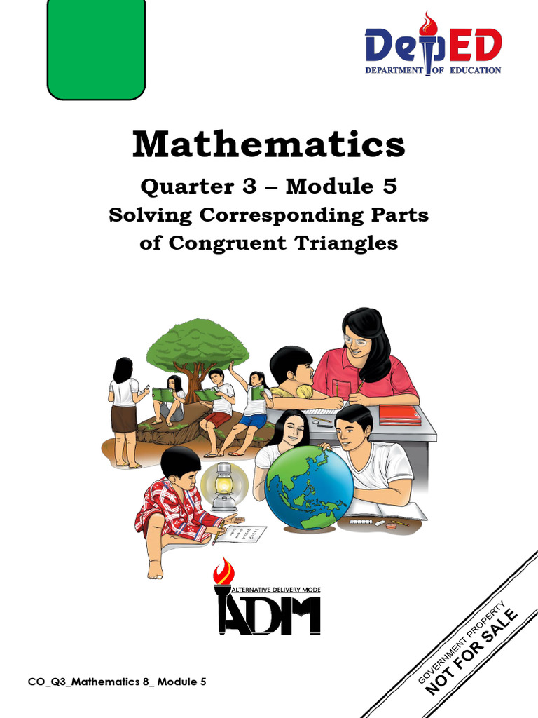 Math8 q3 Mod5 Solvingcorrespondingpartsofcongruenttriangles v4 | PDF | Geometry | Elementary ...