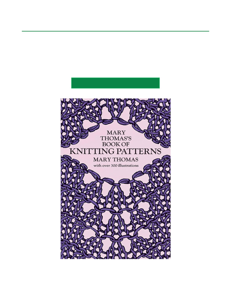 Mary Thomas's Knitting Patterns PDF | PDF