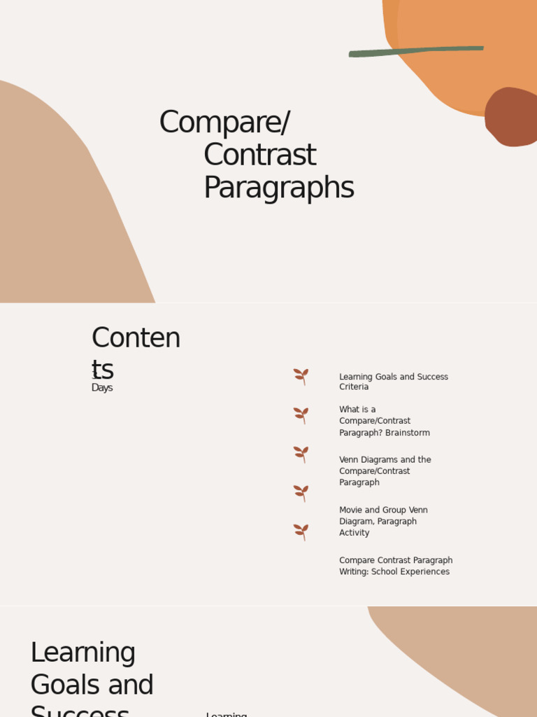 Compare Contrast Intro | PDF | Brainstorming | Cognitive Science